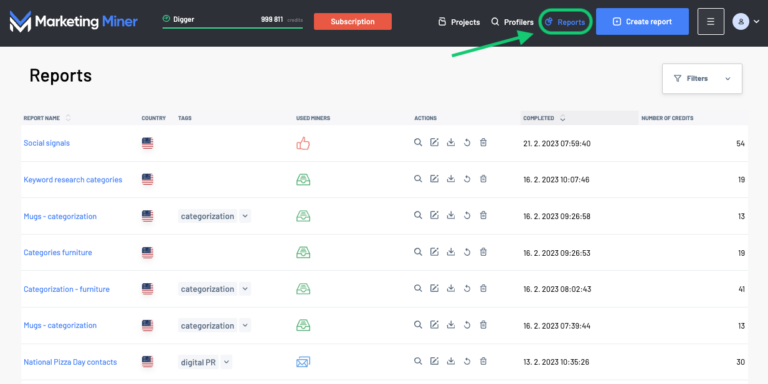 Project reports - Marketing Miner Knowledge Base
